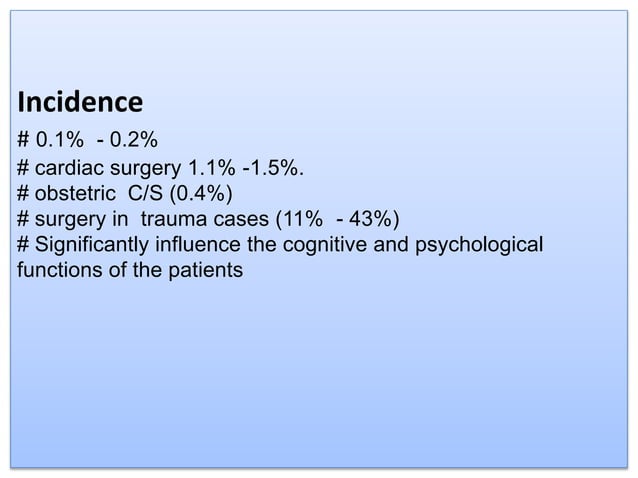 Awareness during anesthesia | PPTX | Surgery | Medical Health