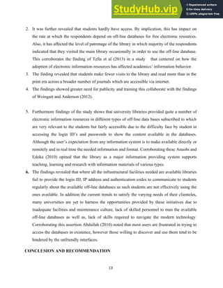 AWARENESS AND USE OF OFFLINE DATABASE FOR ACADEMIC ACTIVITIES BY ...