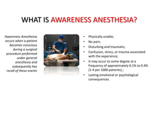 Awareness Anesthesia | PPTX