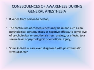 Awareness Anesthesia | PPTX
