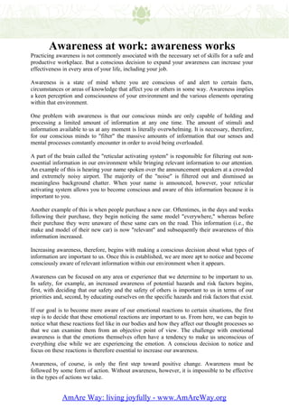 Awareness at work | PDF