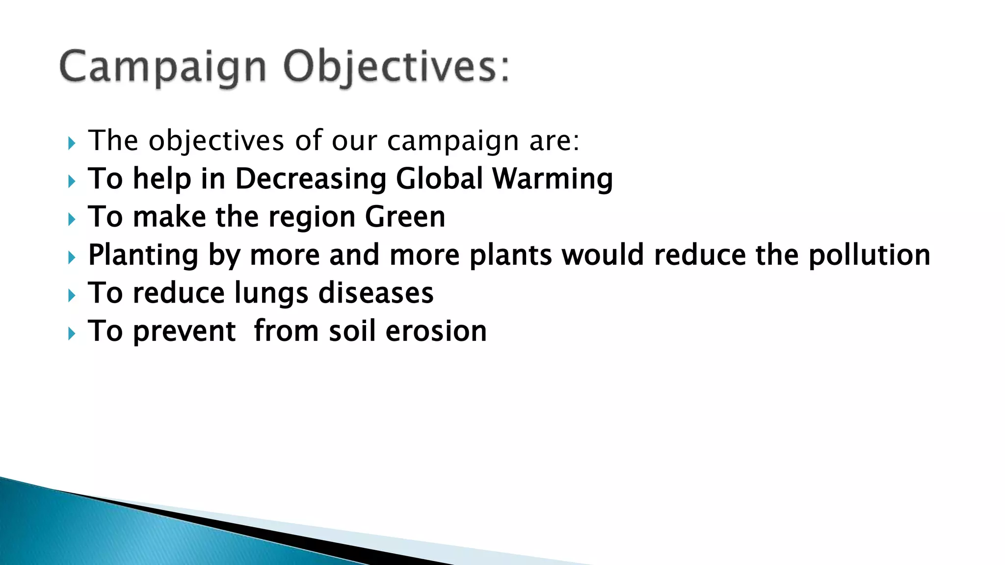 Awareness campaign on tree plantation | PPTX