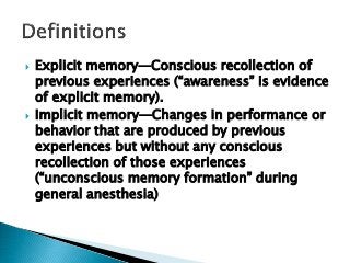 Awareness during anesthesia | PPTX