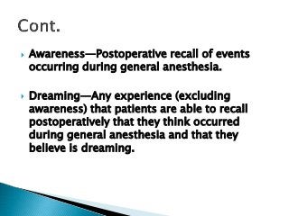 Awareness during anesthesia | PPTX
