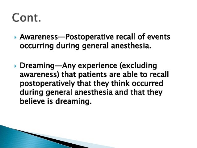 Awareness during anesthesia | PPTX