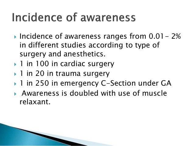 Awareness during anesthesia | PPTX