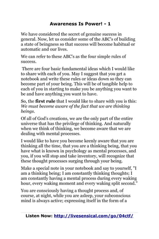 Awareness is Power - If You Can Count to Four | PDF