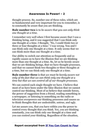 Awareness is Power - If You Can Count to Four | PDF