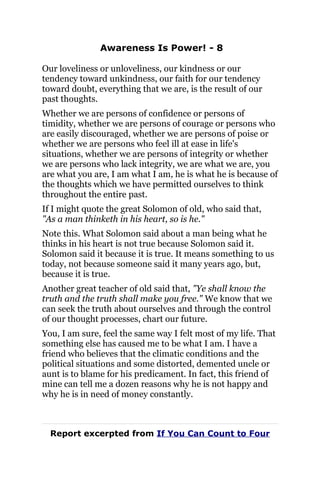 Awareness is Power - If You Can Count to Four | PDF