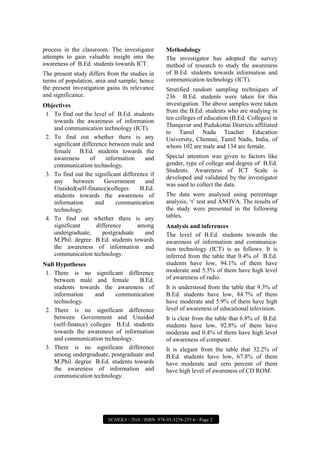 Awareness of B.Ed. students towards information and communication ...