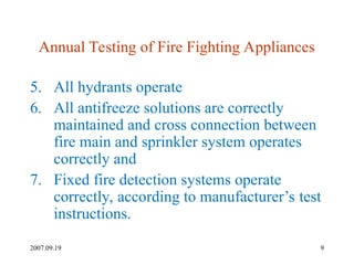 Awareness Of Fire Fighting Appliances Ppt