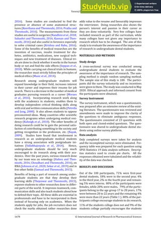 Awareness Of Importance Of Research In Undergraduate Dental Students | PDF