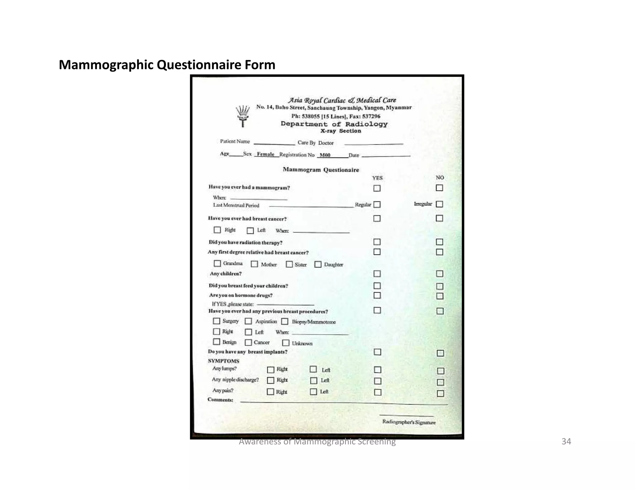 Awareness of mammographic screening | PDF | Cancer | Diseases and ...