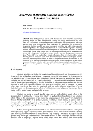 Awareness of Maritime Students about Marine.pdf | Free Download