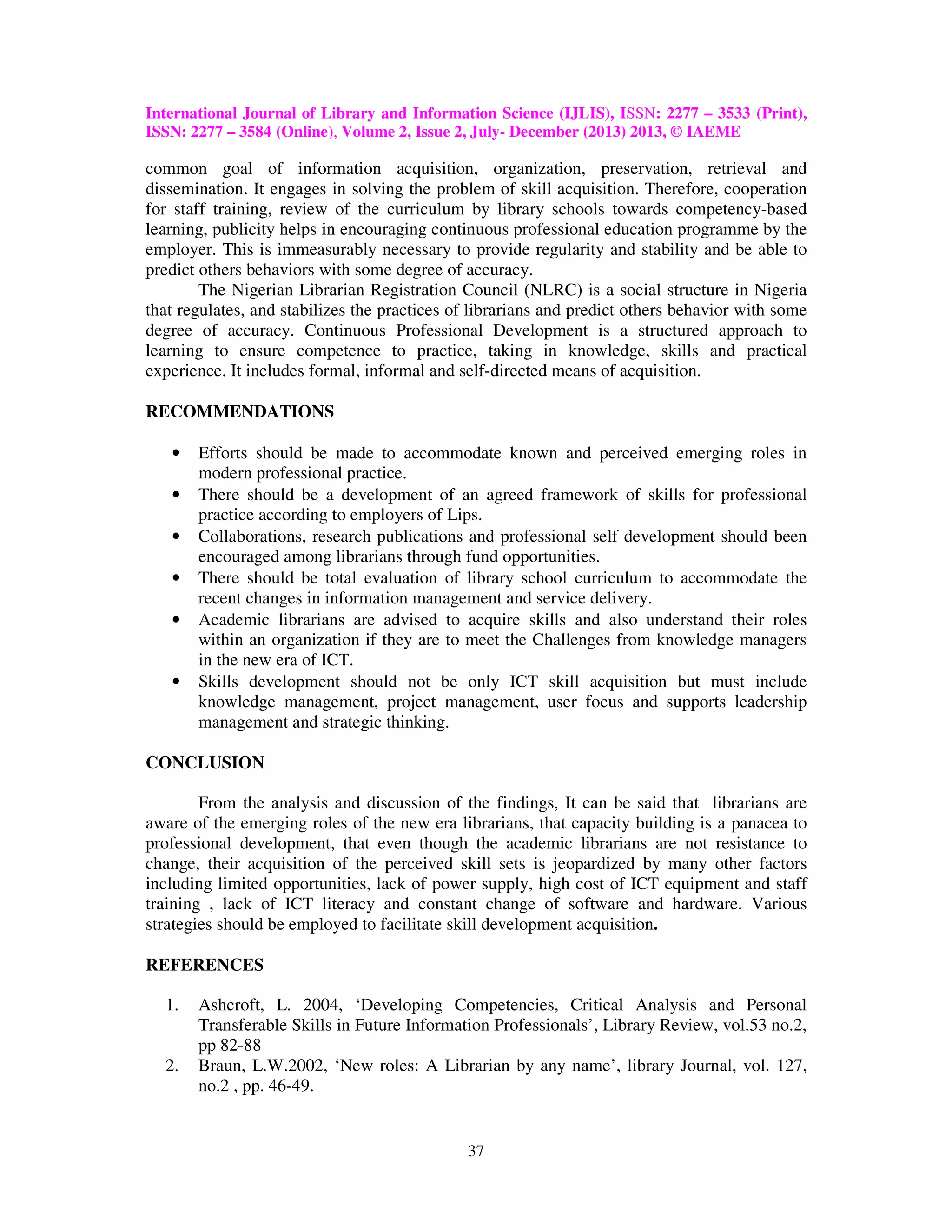 Awareness of the expected skills sets and development requir | PDF