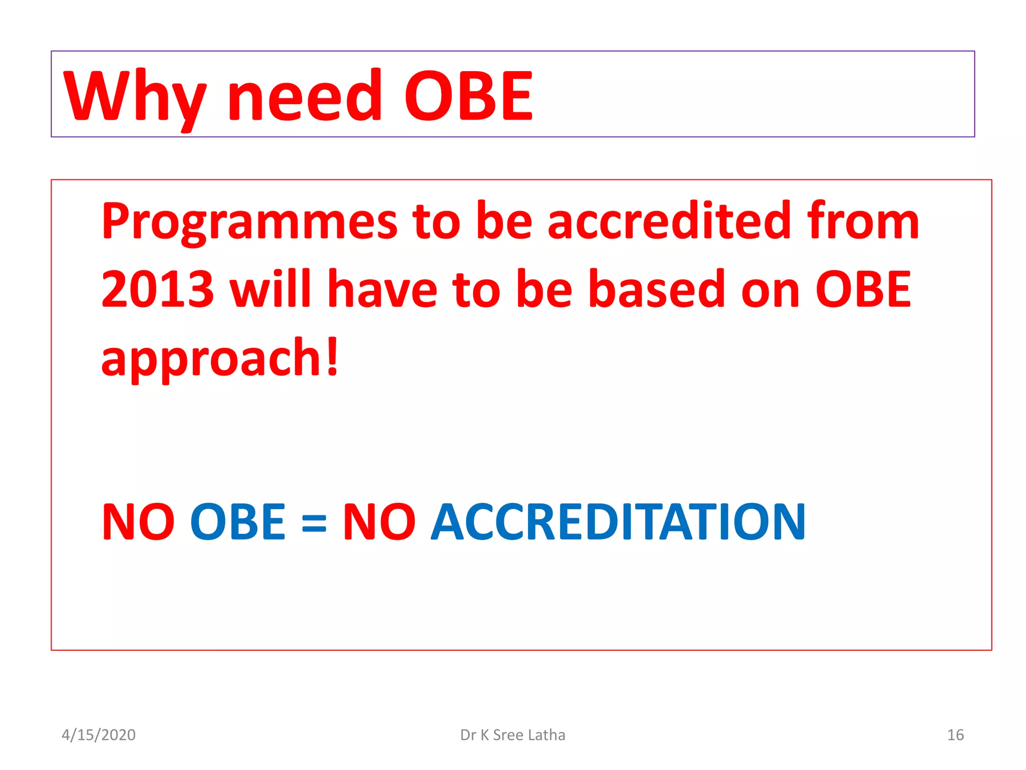 Awareness on Accredidation and OBE | PPT