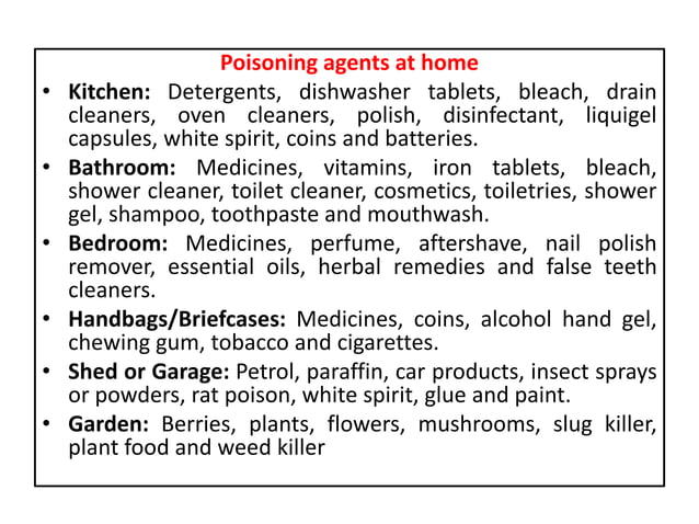 POISON INFORMATION CENTER AWARENESS & FIRST AID MEASURES FOR POISONING ...