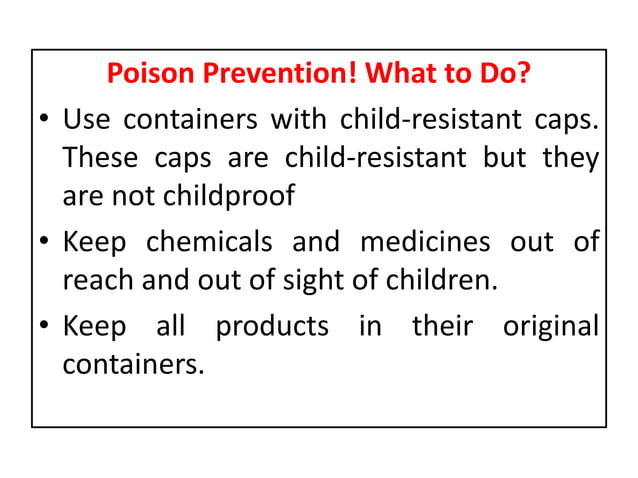 POISON INFORMATION CENTER AWARENESS & FIRST AID MEASURES FOR POISONING ...