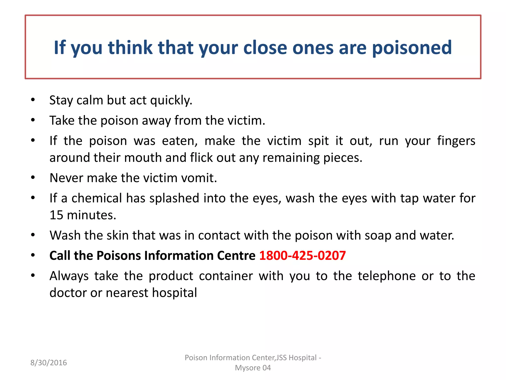 FIRST AID MEASURES IN POISONING | PPTX
