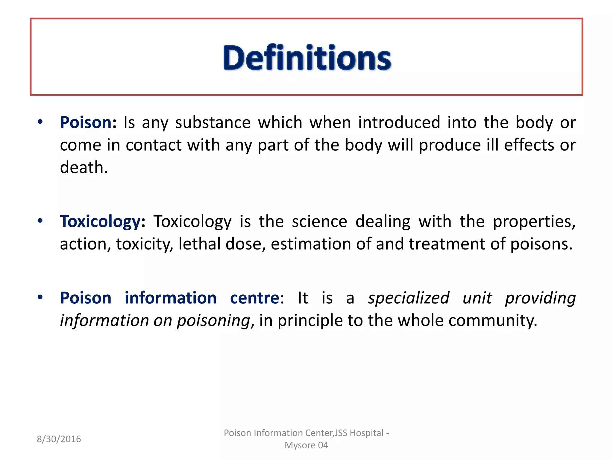 FIRST AID MEASURES IN POISONING | PPTX