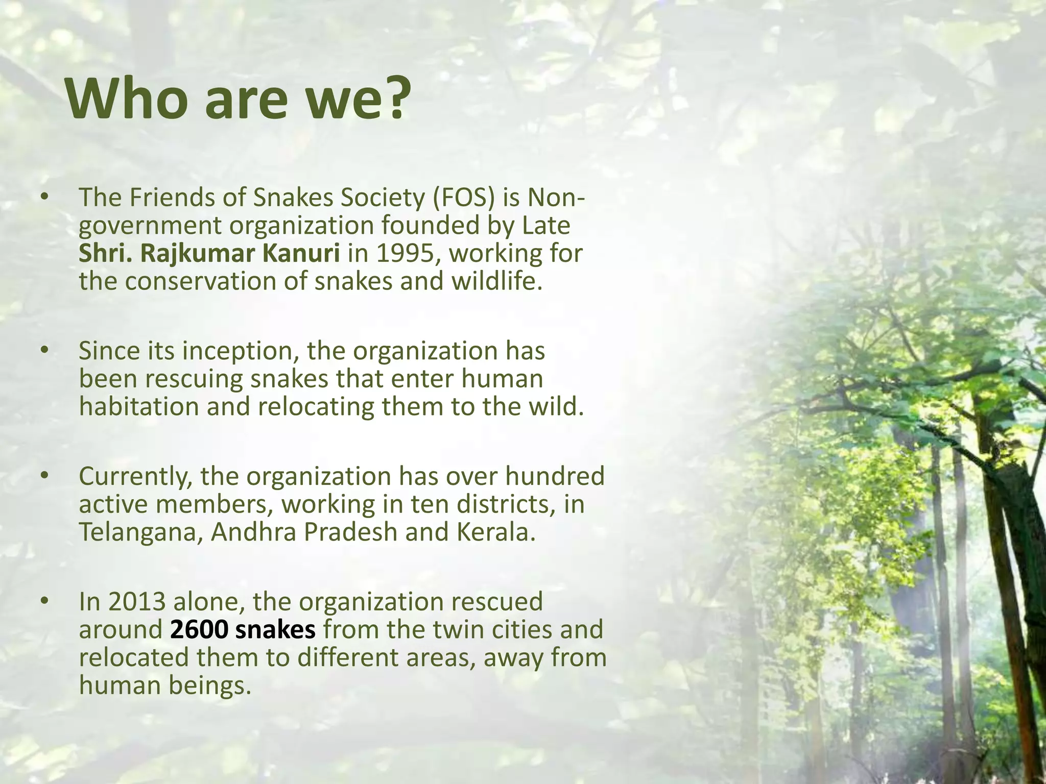 Awareness programme on snakes of India | PPTX
