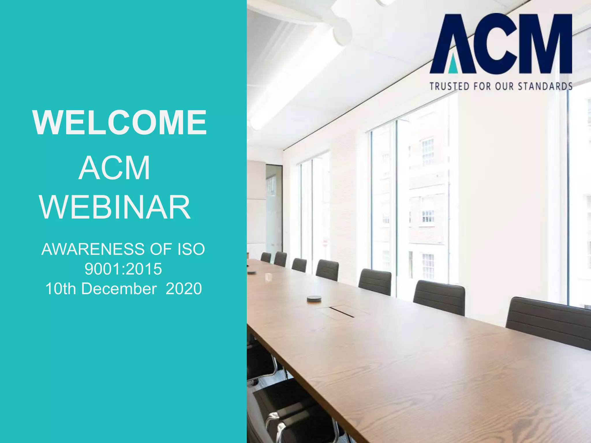 Awareness QMS ISO 9001 2015 Webinar | PPT