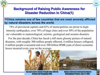 Raising Public Awareness for Disaster Reduction in China | PPT | Non ...