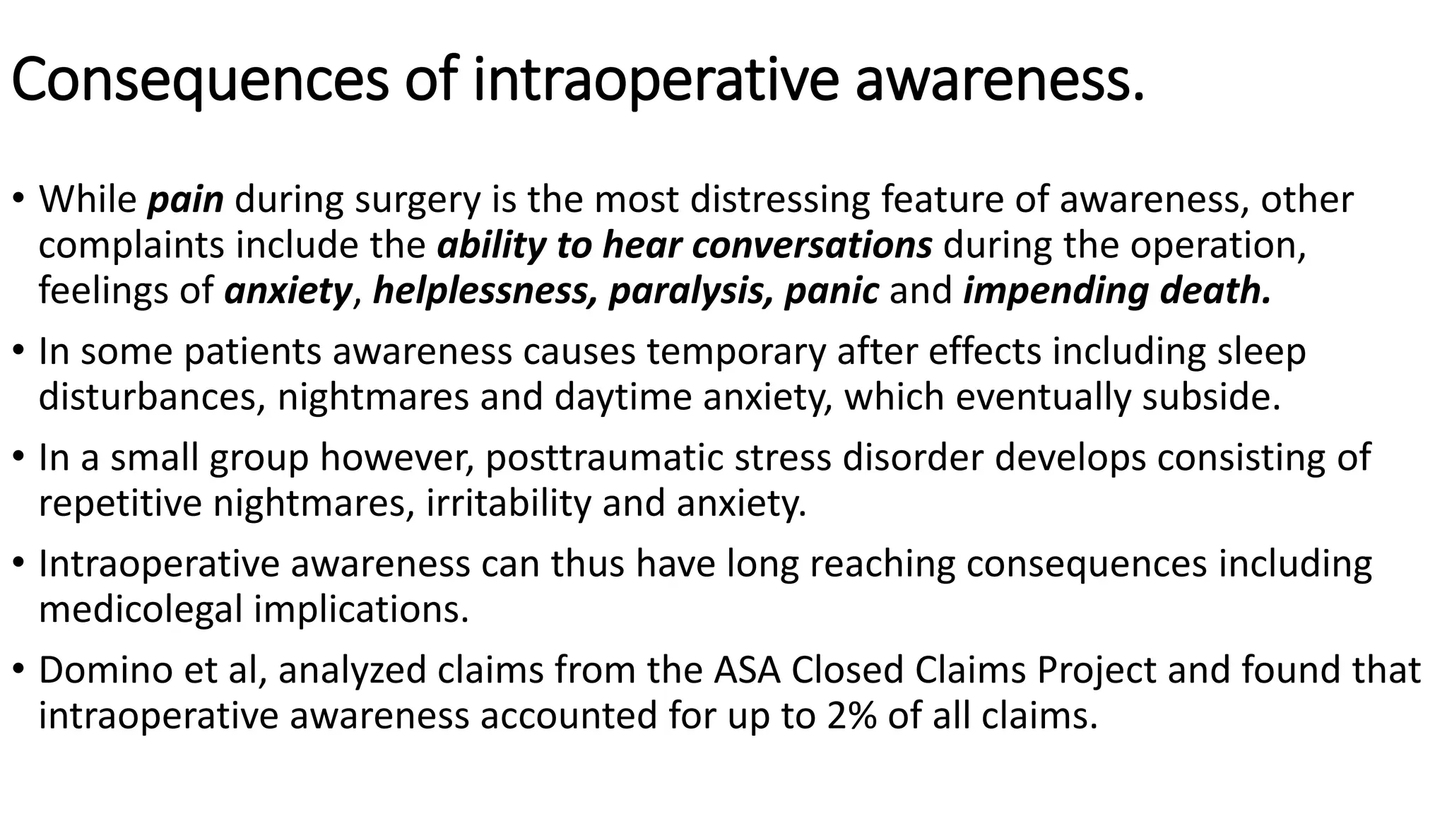 Awareness under anaesthesia | PPTX