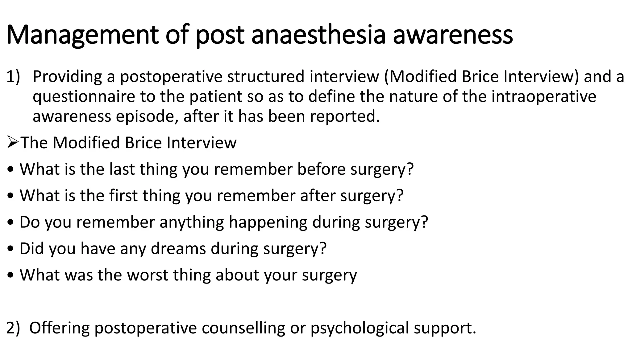 Awareness under anaesthesia | PPTX