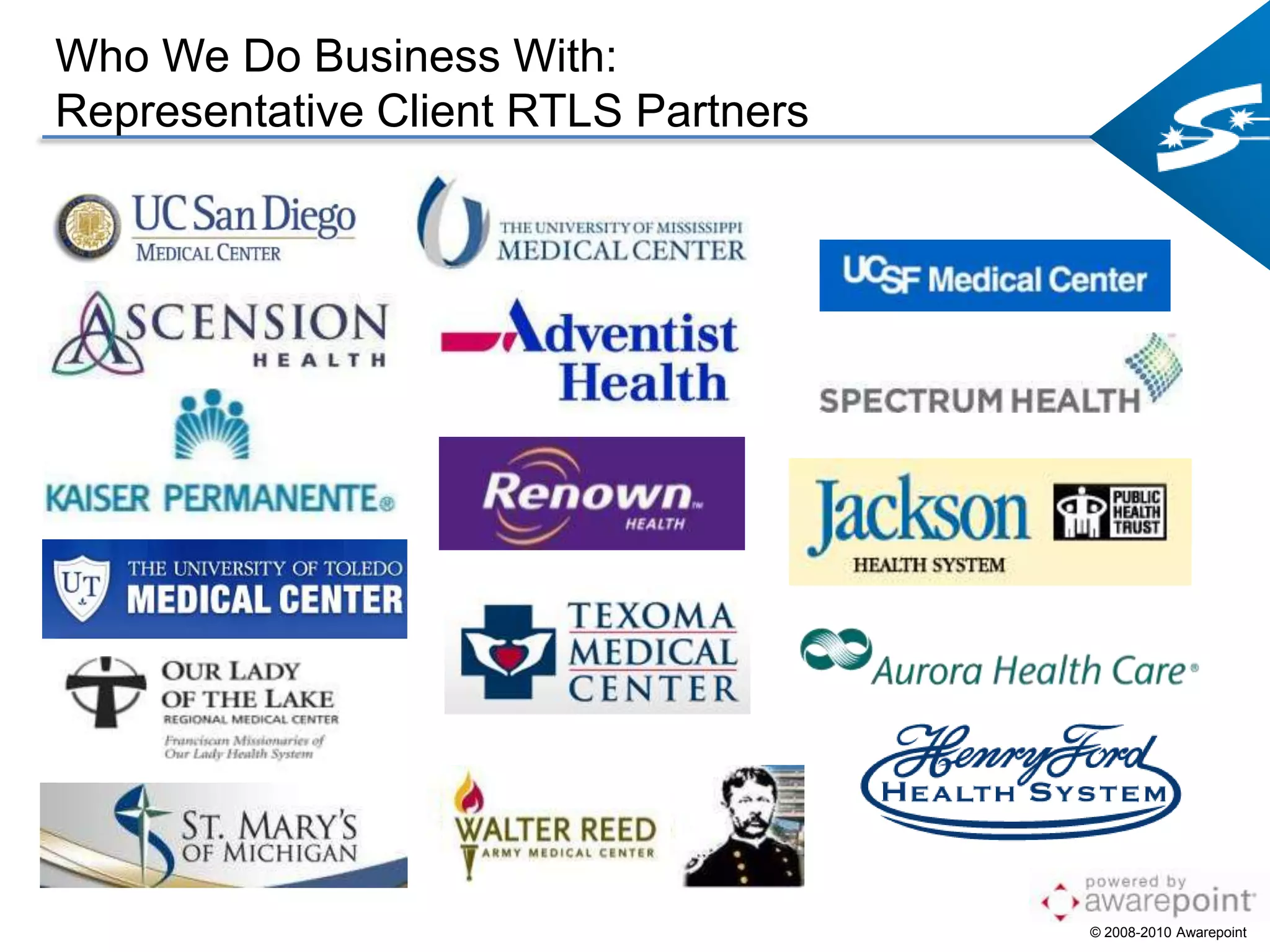 Awarepoint product showcase aami 2010.06 - gcs | PPTX