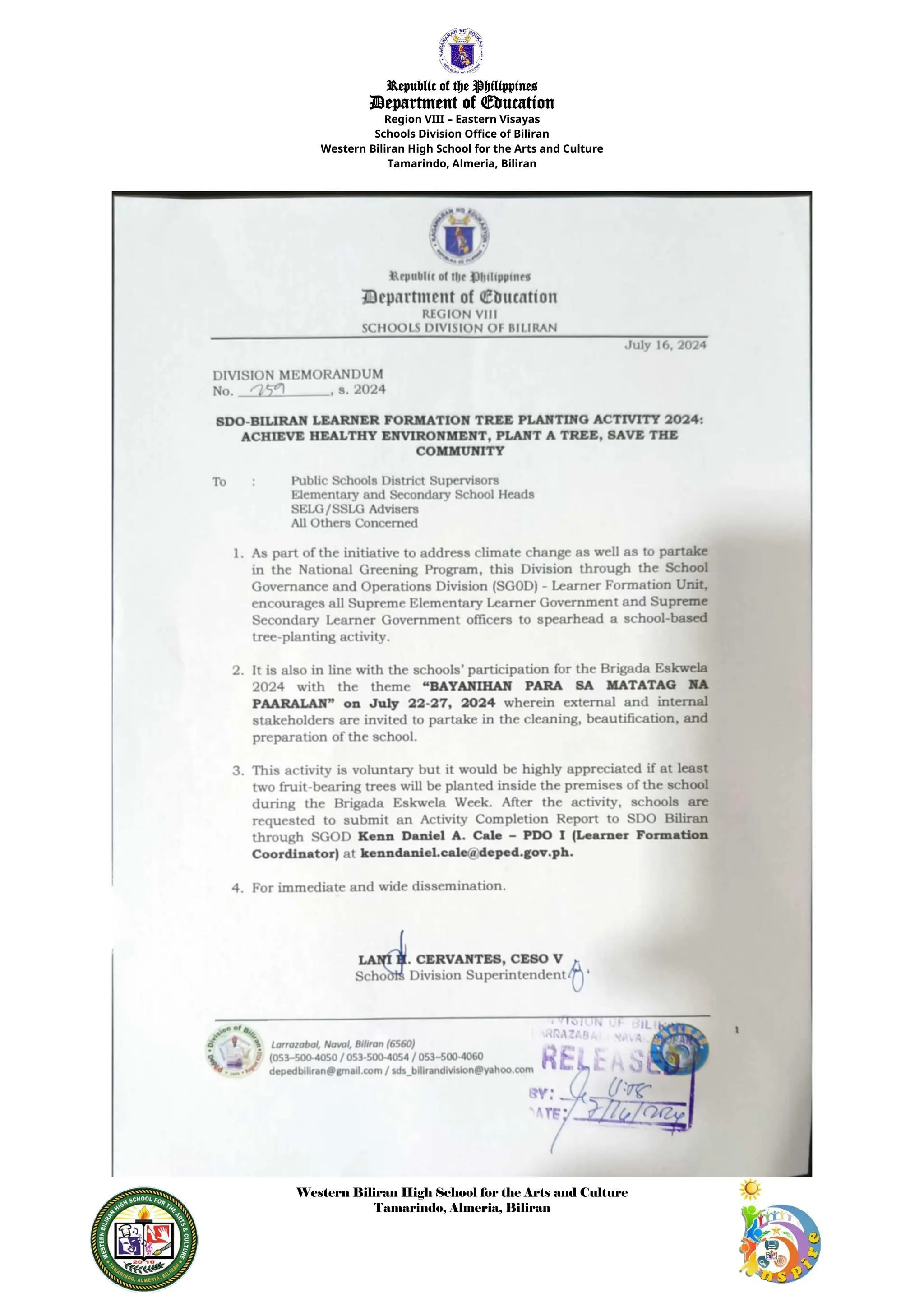 AWA REQUEST LETTER, TREE PLANTING REQUEST LETTER | DOCX