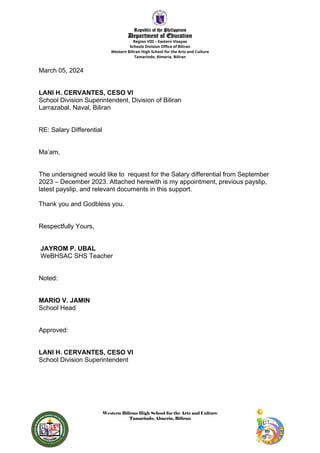 AWA REQUEST LETTER, TREE PLANTING REQUEST LETTER | DOCX