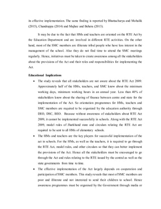 Awarness of stakeholders about the rte act 2009 | DOCX