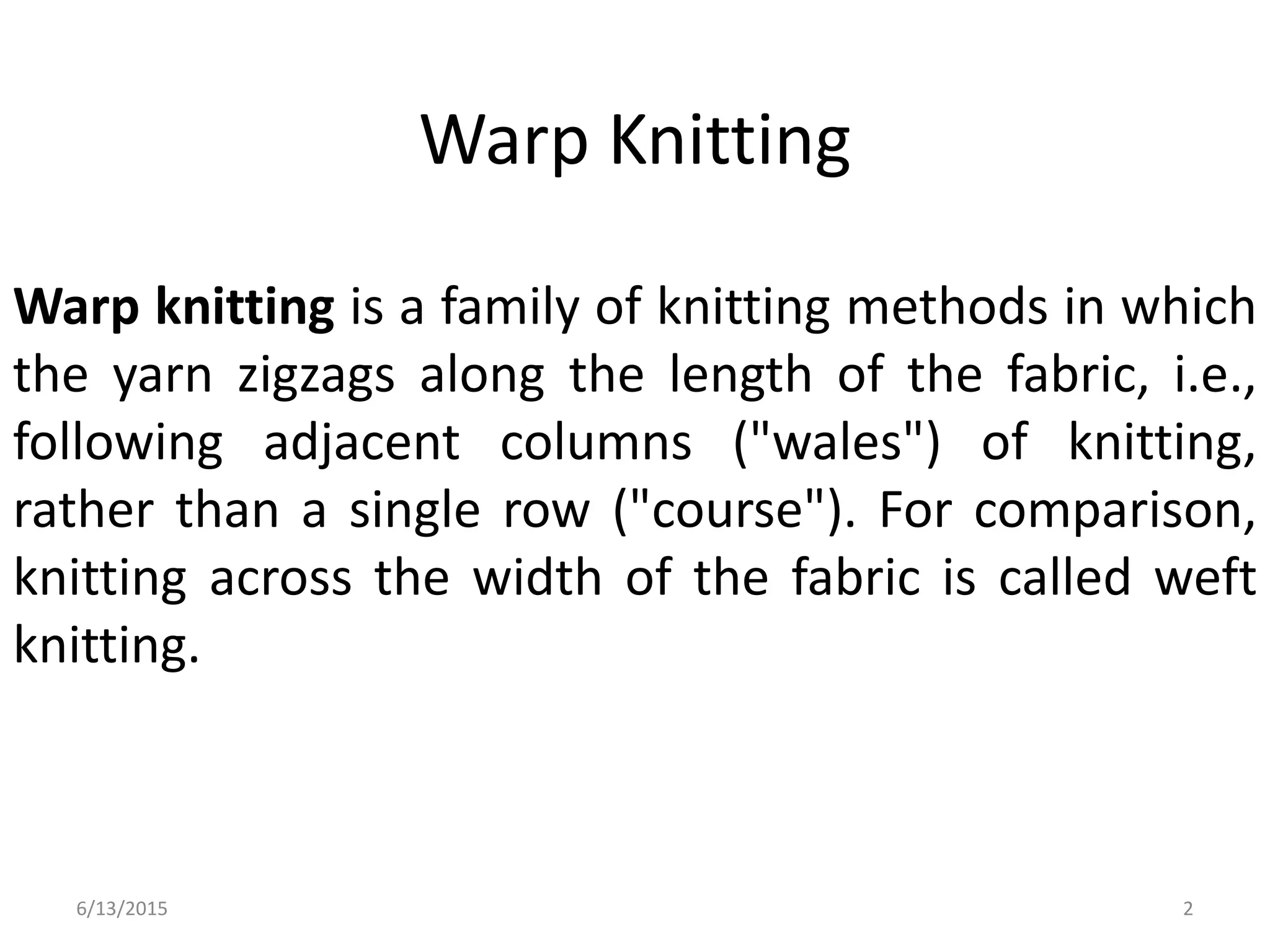 Warp knitting design | PDF