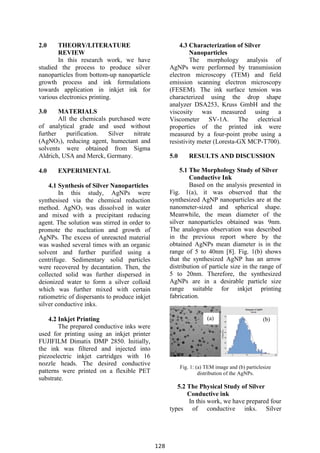 A water based inkjet printable silver conductive ink - synthesis ...