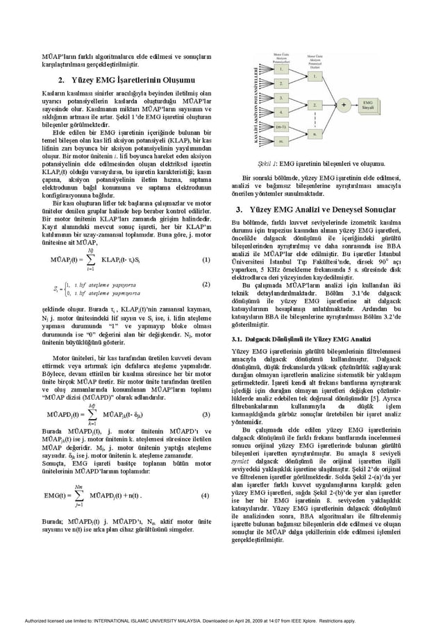 A wavelet transfom based analysis of surface emg signals | PDF