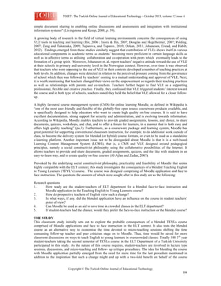 A way for blending vle and face to-face instruction by Gulden ILIN ...