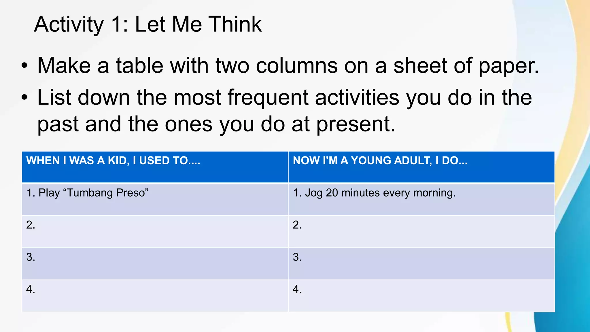 grade 11 pe& health lesson 1: A way to get fit | PPTX