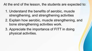 grade 11 pe& health lesson 1: A way to get fit | PPTX