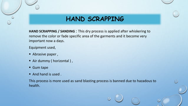 DENIM DRY WASHING PROCESS | PPTX | Needlework | Arts and Crafts