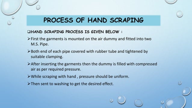 DENIM DRY WASHING PROCESS | PPTX | Needlework | Arts and Crafts