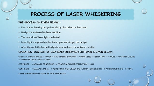 DENIM DRY WASHING PROCESS | PPTX | Needlework | Arts and Crafts