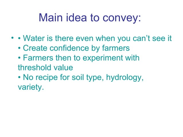 Alternate weting and drying AWD, technology for rice | PPT