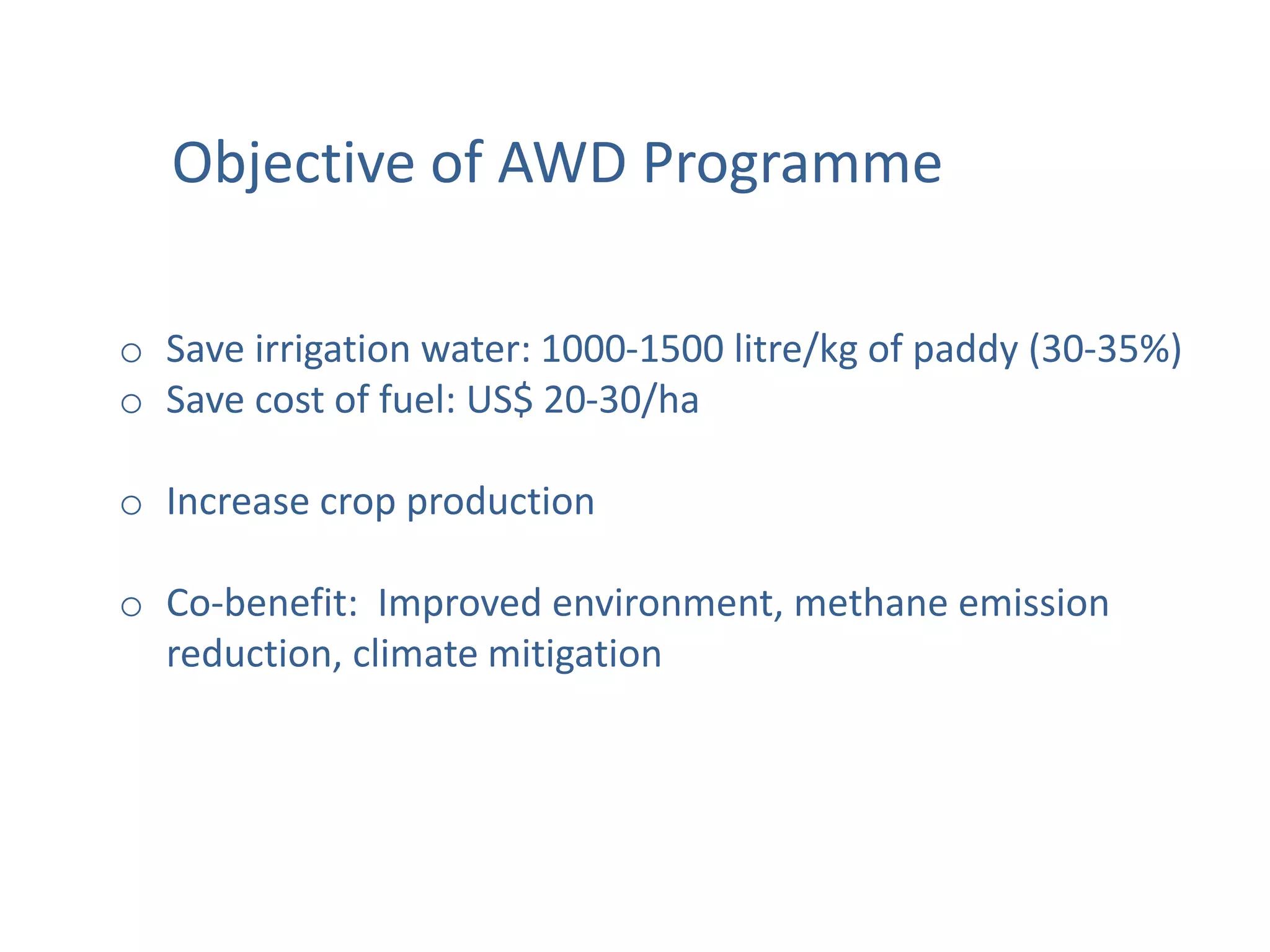 Alternate Wetting and Drying (AWD) Pilot Initiatives in Bangladesh | PDF