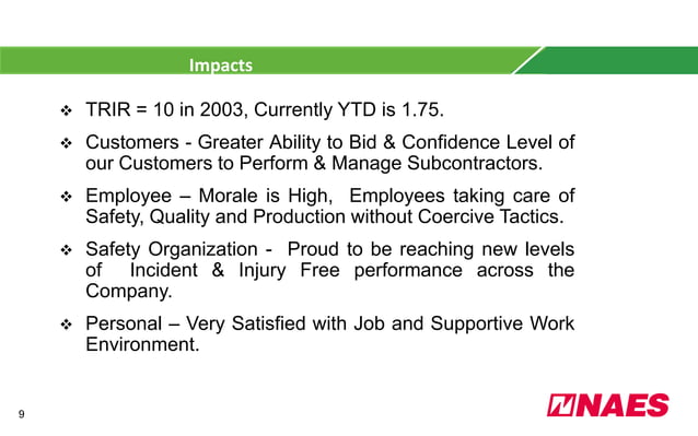 The Journey Towards Incident & Injury Free - One Contractor's ...