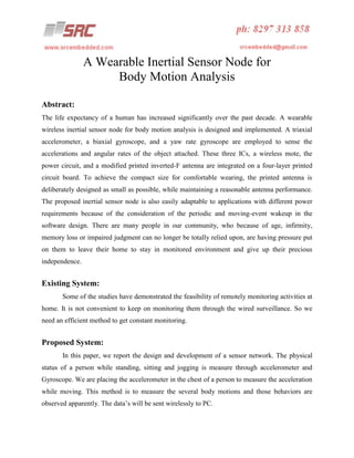 A wearable inertial sensor node for body motion analysis | PDF