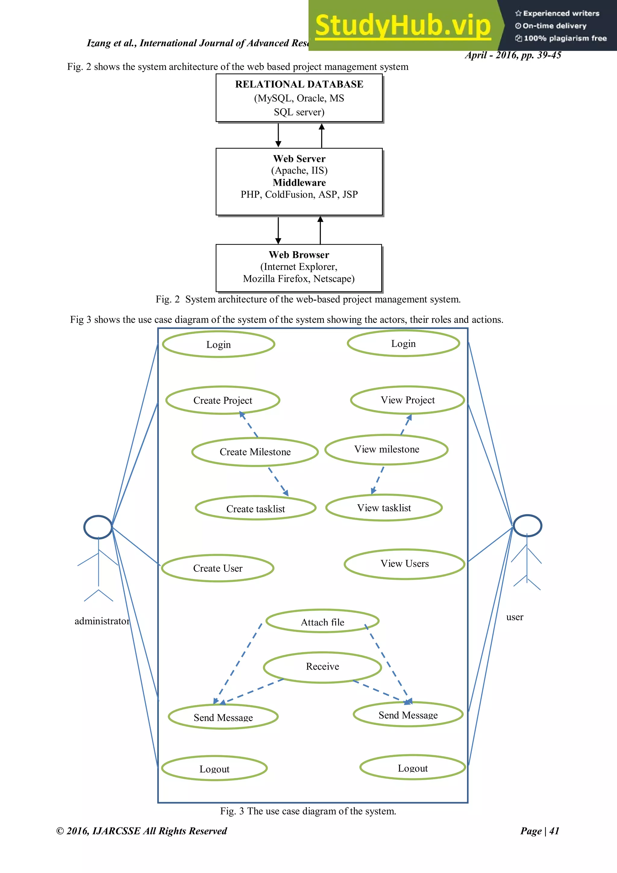 A Web Based Project Management System Pdf Computing Technology