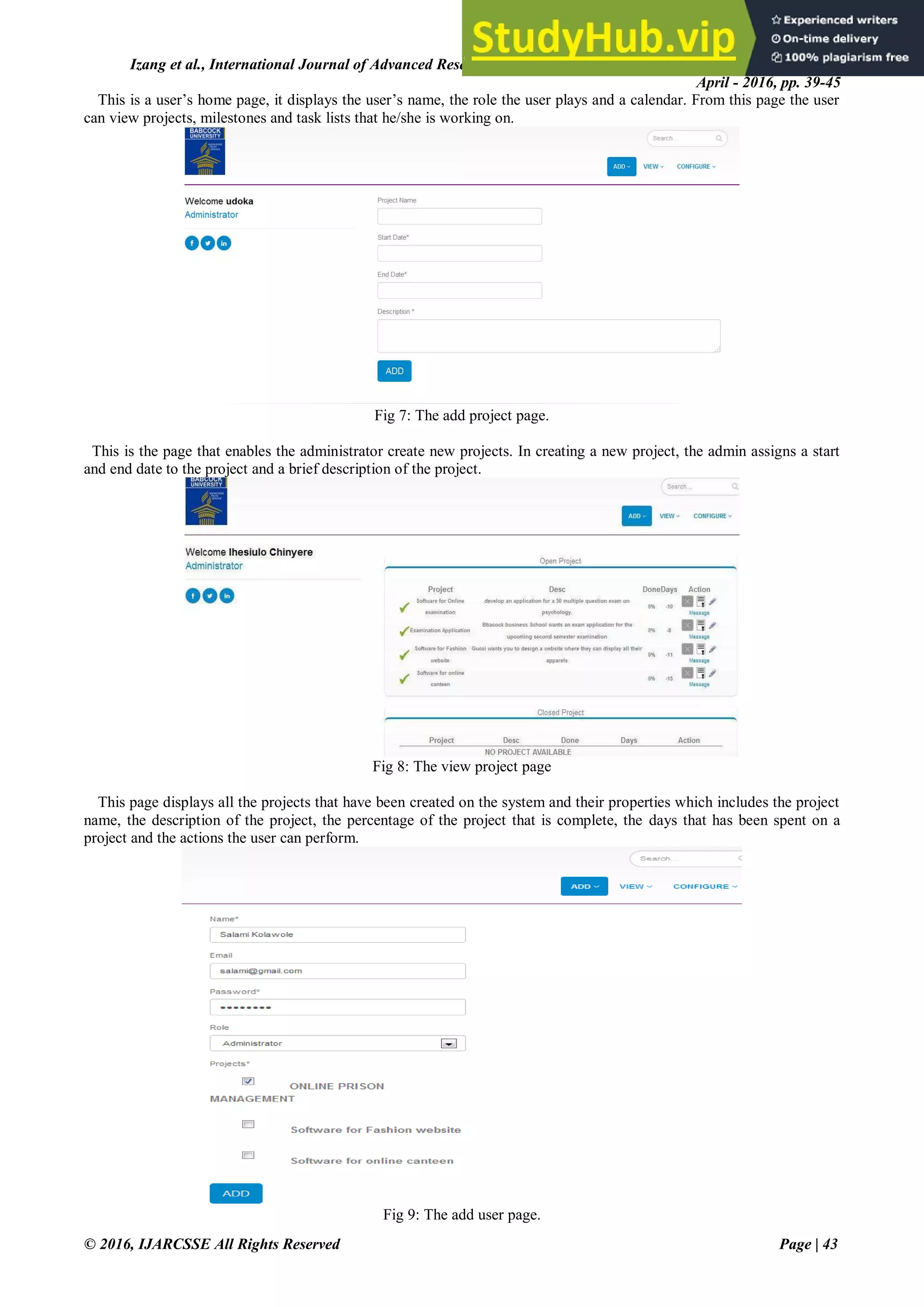 A Web Based Project Management System Pdf Computing Technology