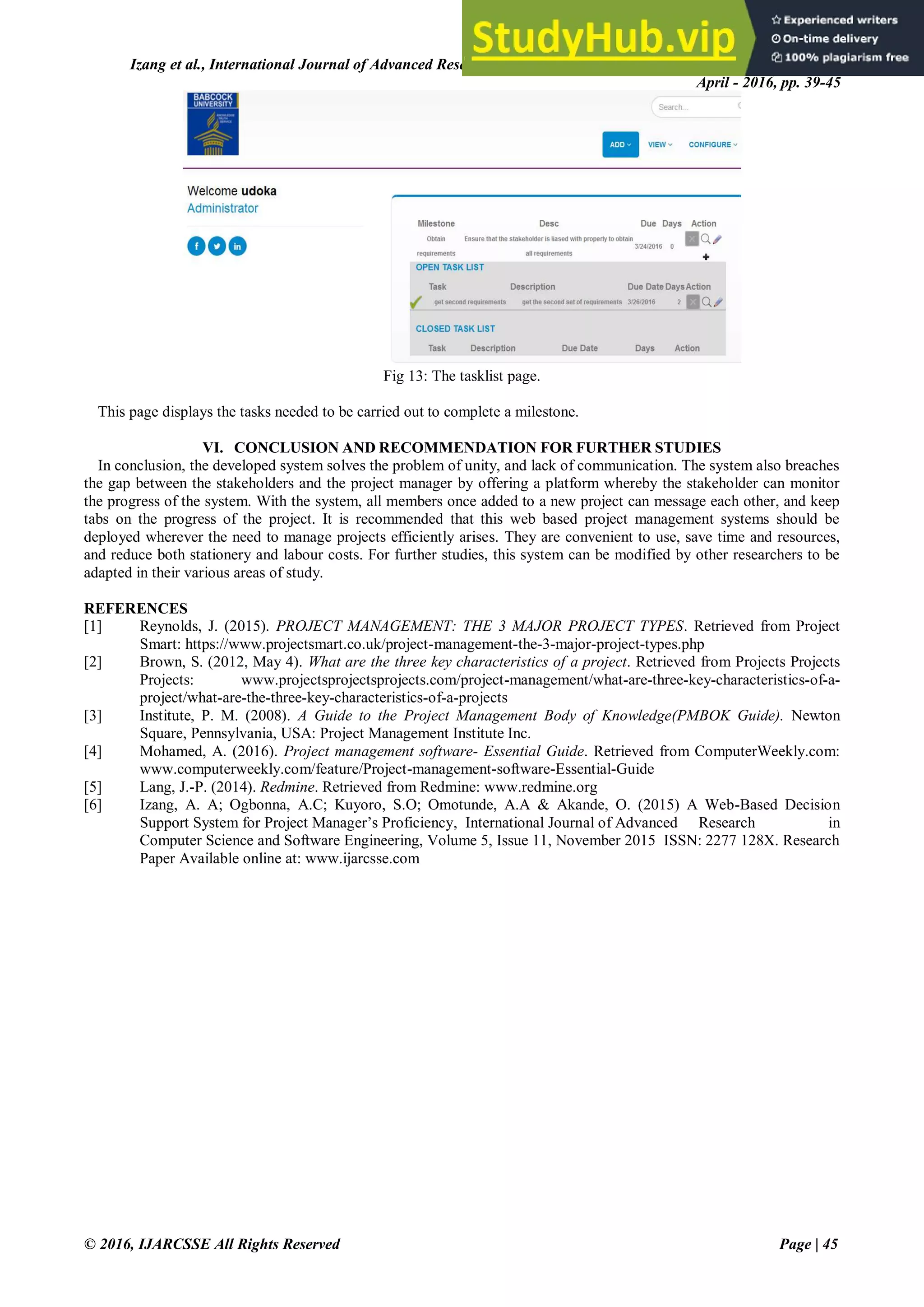 A Web Based Project Management System Pdf Computing Technology