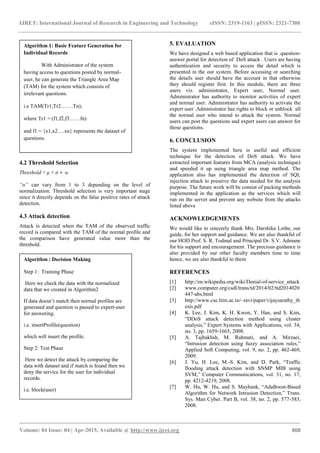 A web application detecting dos attack using mca and tam | PDF